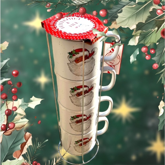 Peppermint & Pine | Holiday | New Peppermint Pine Stackable Santa Mugs ...